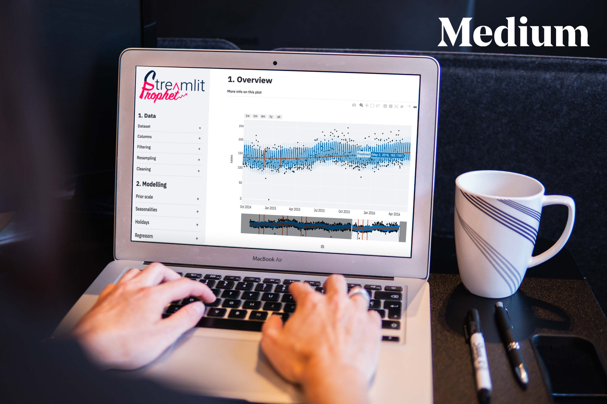 Visual time series forecasting with Streamlit Prophet - Artefact